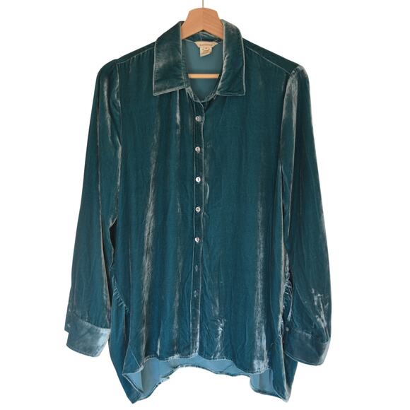 Sundance | Tops | Sundance Velvet Long Sleeve Button Up Blouse Size ...